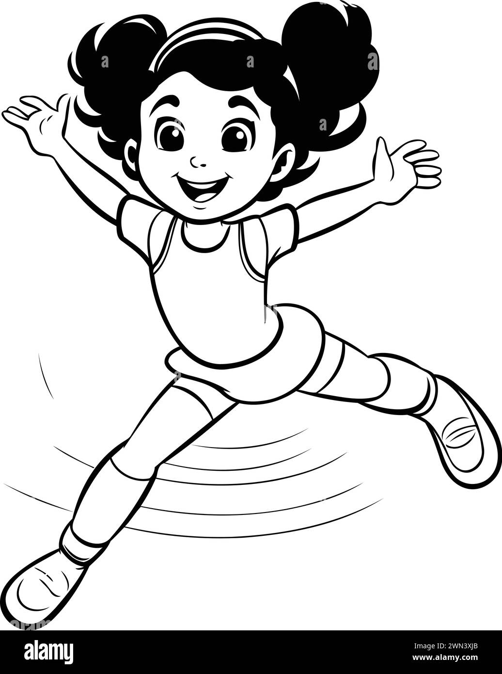 Cartoon character book jumping Black and White Stock Photos & Images ...