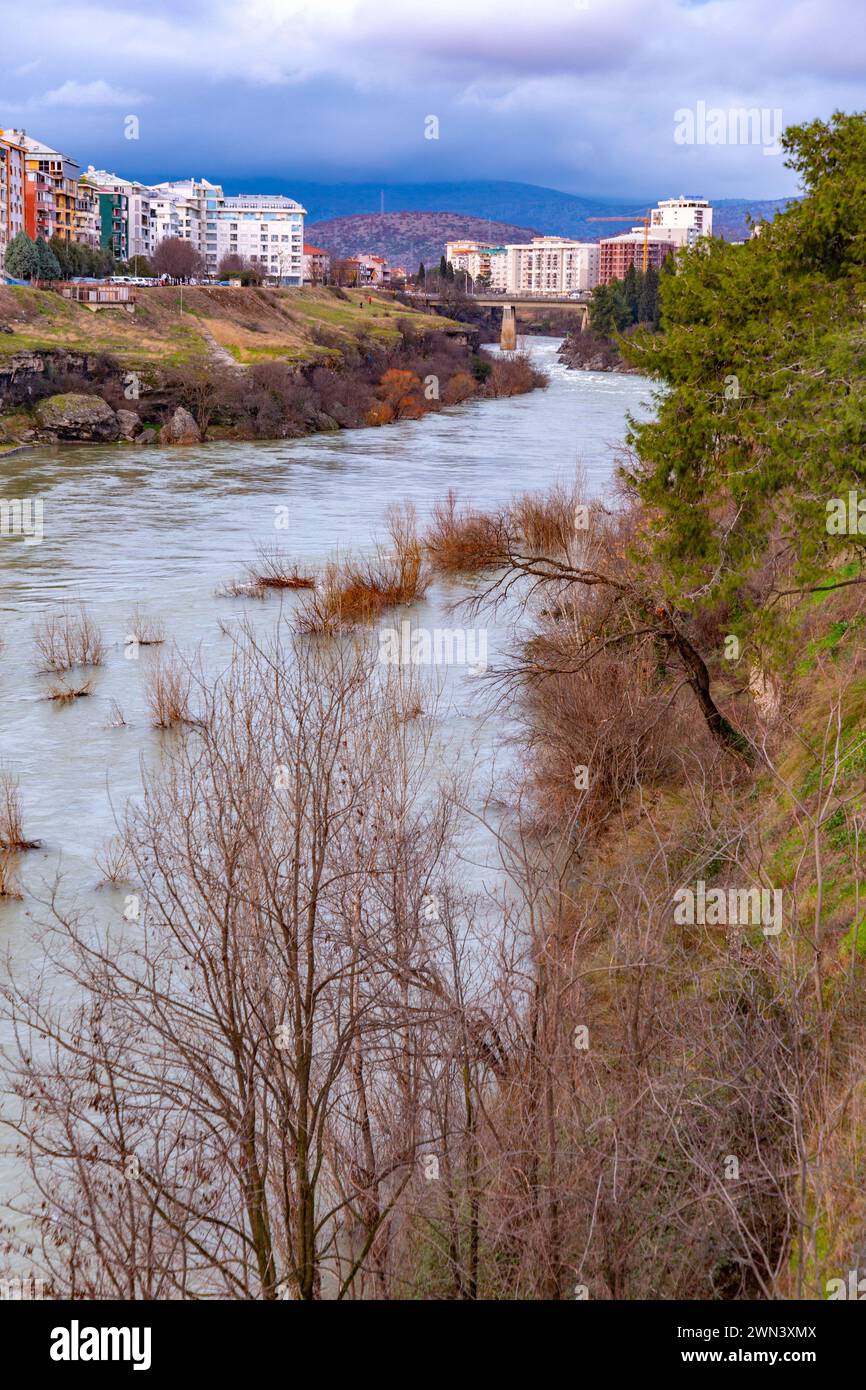 Podgorica, Montenegro - 12 FEB 2024: The Moraca is a major river in ...