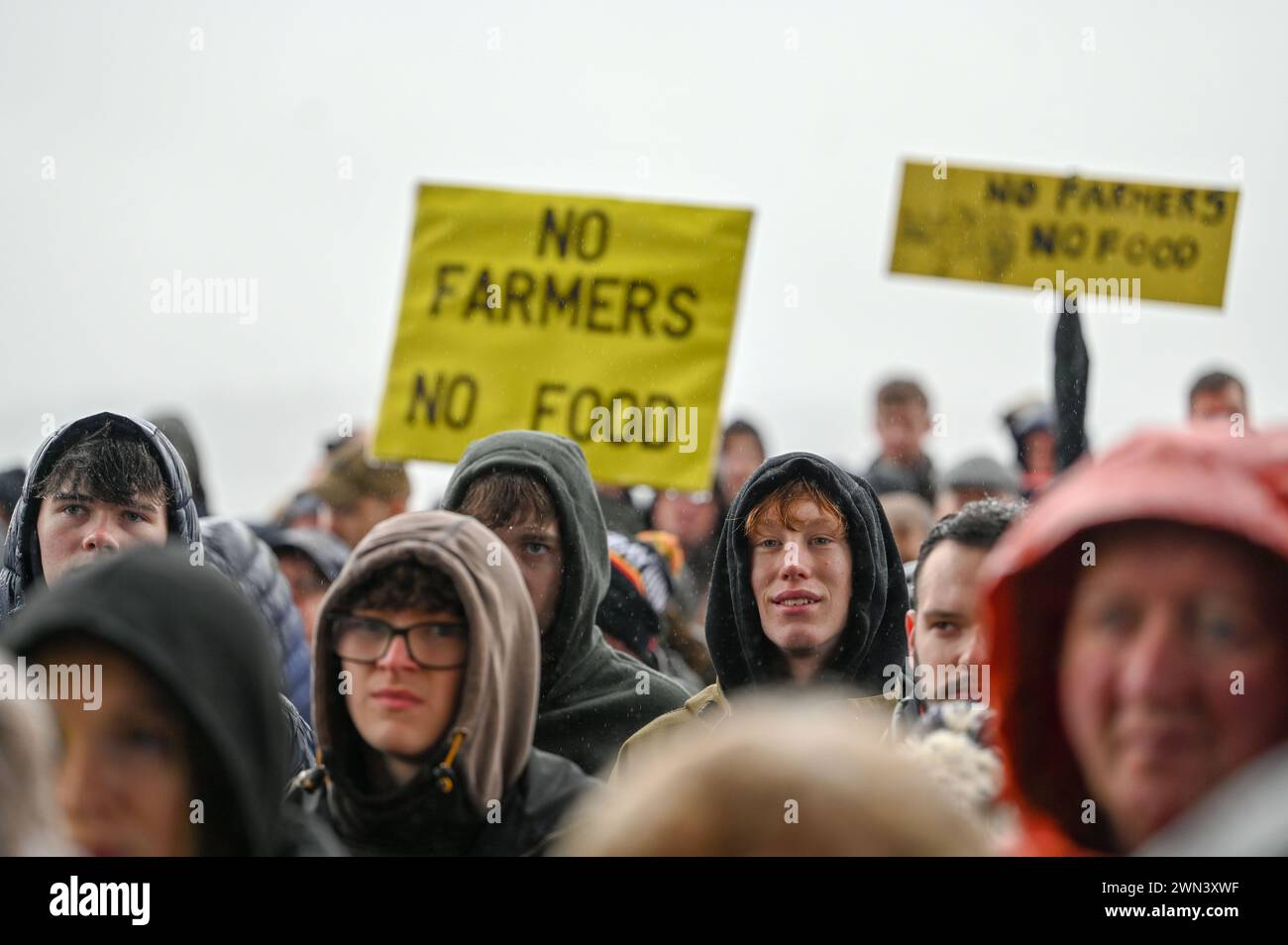 29th February 2024, Cardiff, Wales. Farmers take part in a protest in ...