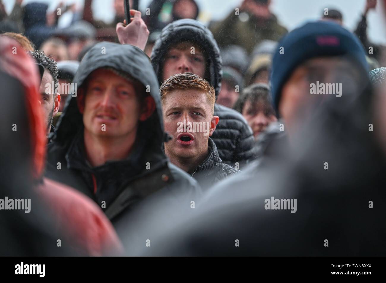 29th February 2024, Cardiff, Wales. Farmers take part in a protest in ...