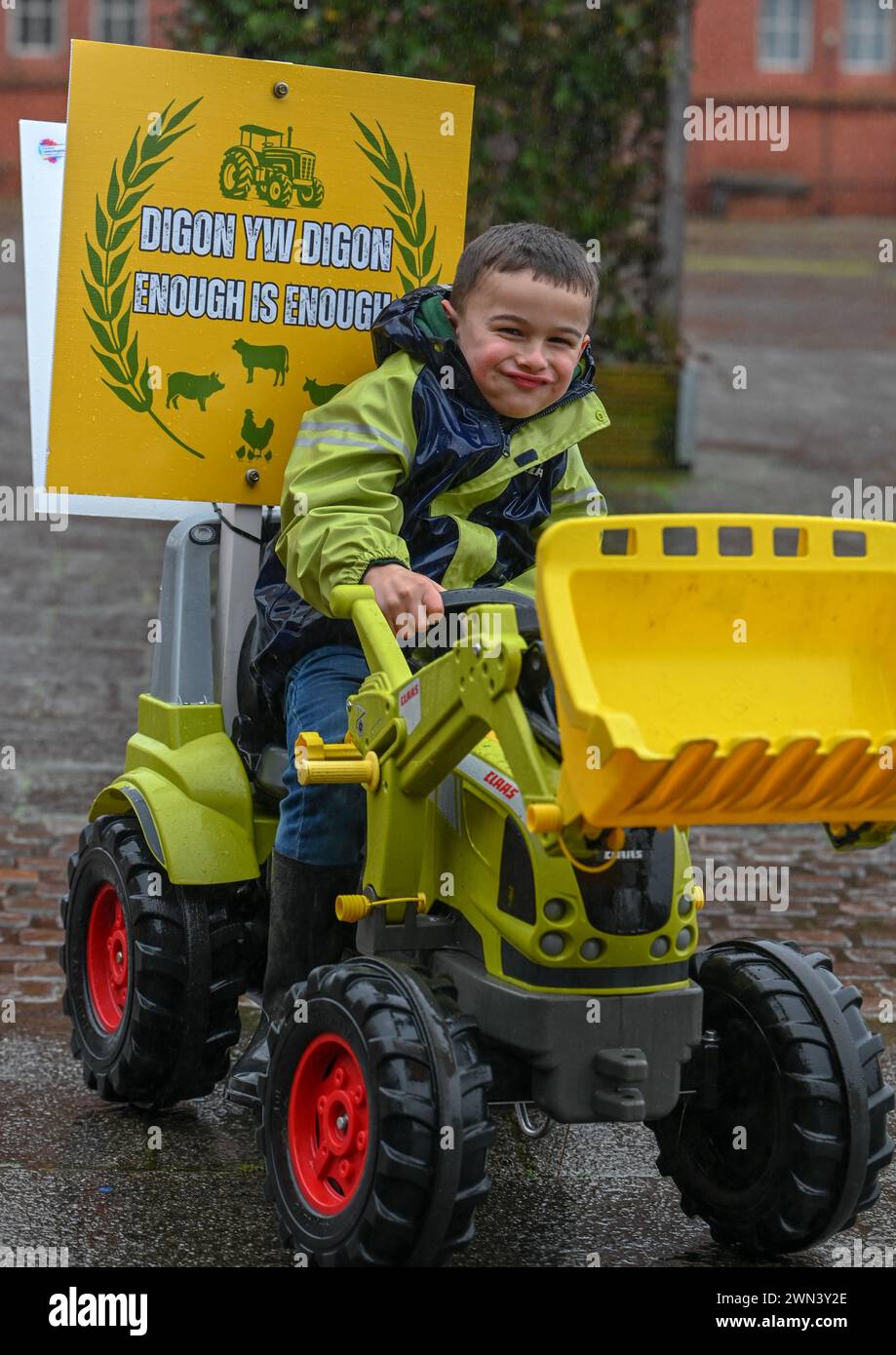 29th February 2024, Cardiff, Wales. Farmers take part in a protest in ...