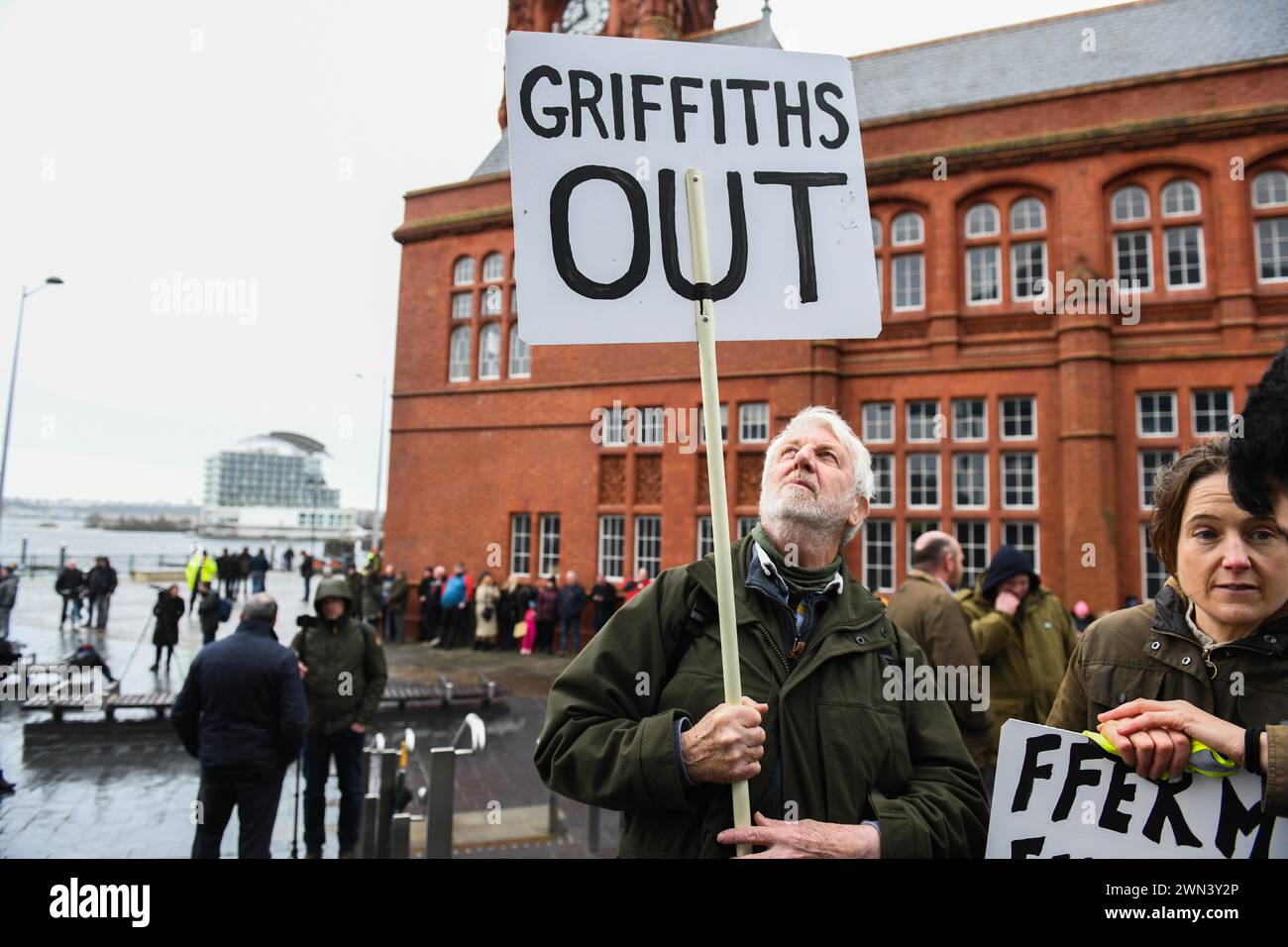 29th February 2024, Cardiff, Wales. Farmers take part in a protest in ...
