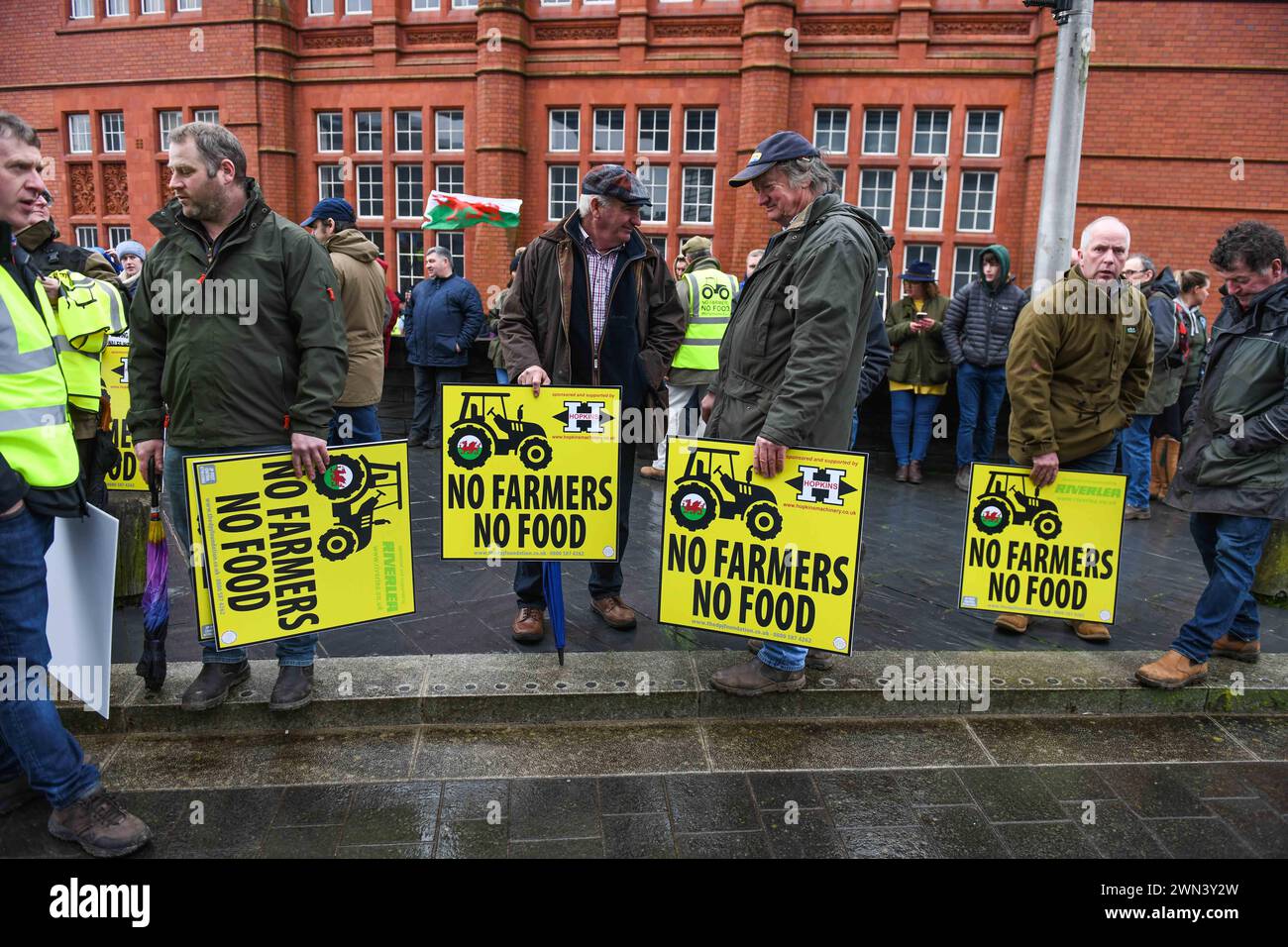 29th February 2024, Cardiff, Wales. Farmers take part in a protest in ...