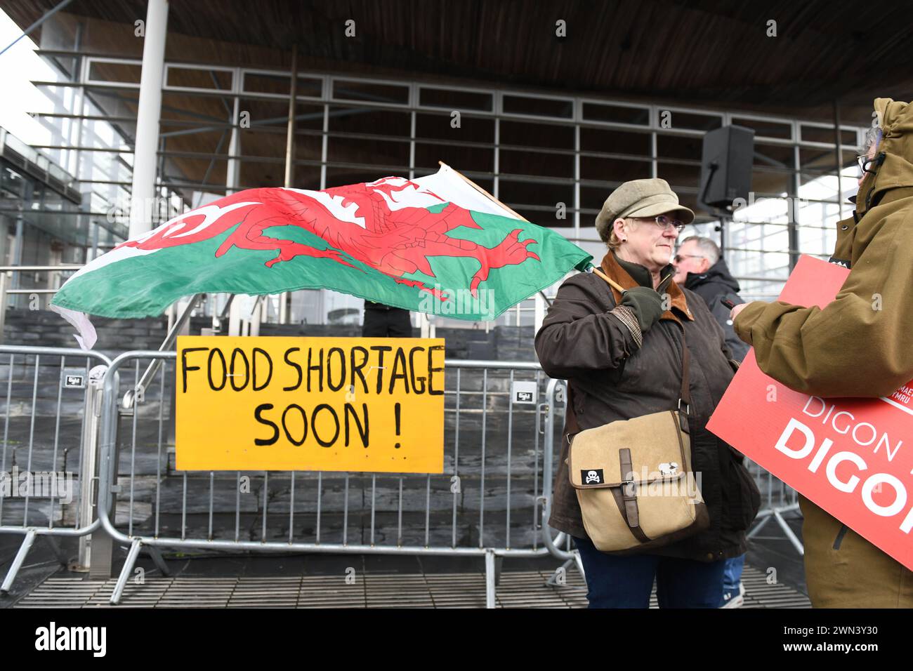29th February 2024, Cardiff, Wales. Farmers take part in a protest in ...