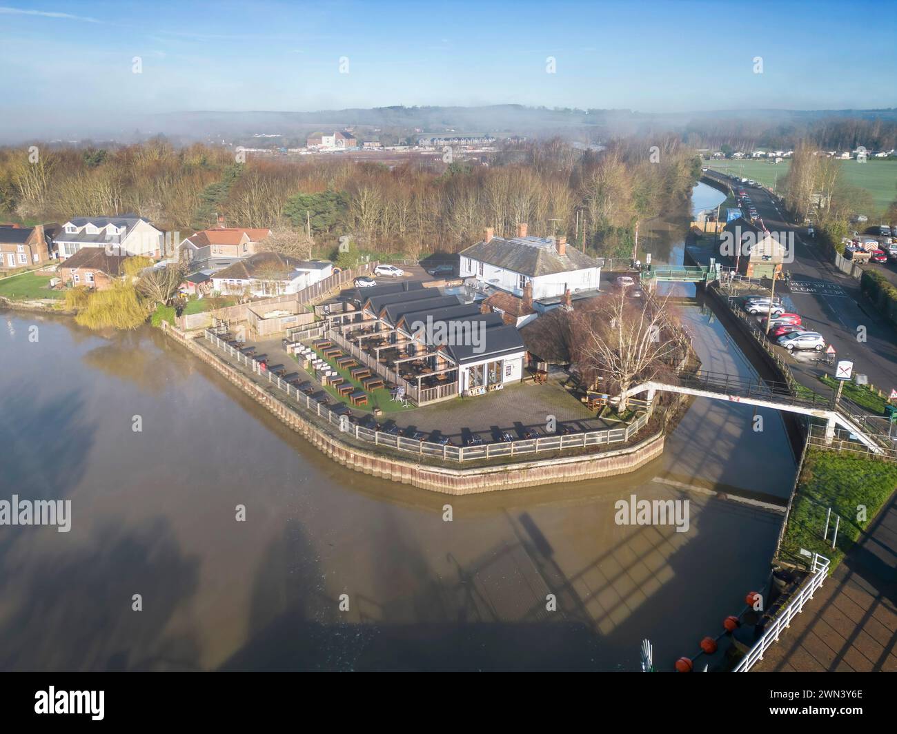 teapot island and the boathouse on the river medway in the village of ...