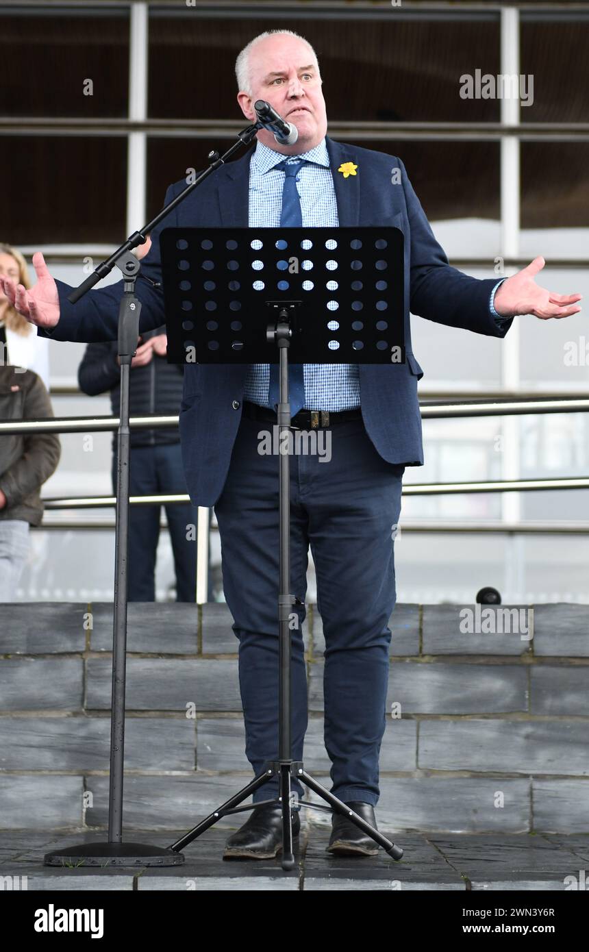 29th February 2024, Cardiff, Wales. Pictured is Welsh Conservative ...