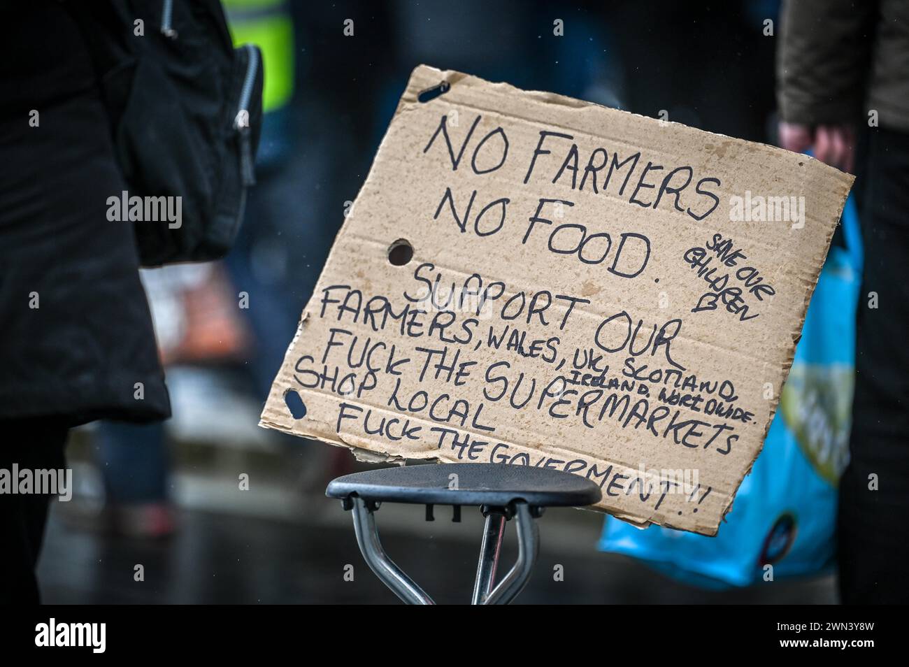 29th February 2024, Cardiff, Wales. Farmers take part in a protest in ...