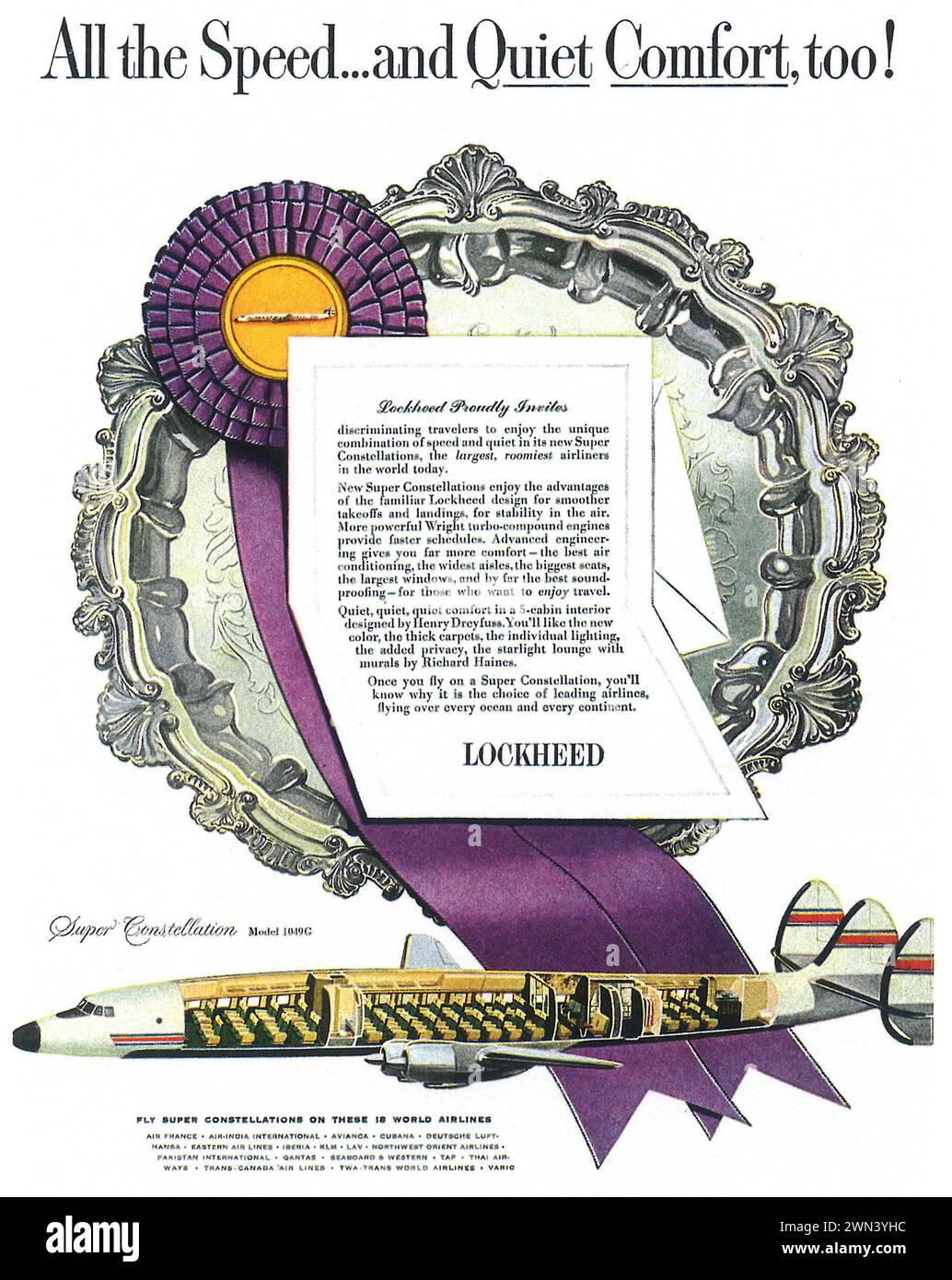 1955 Lockheed print ad Stock Photo - Alamy