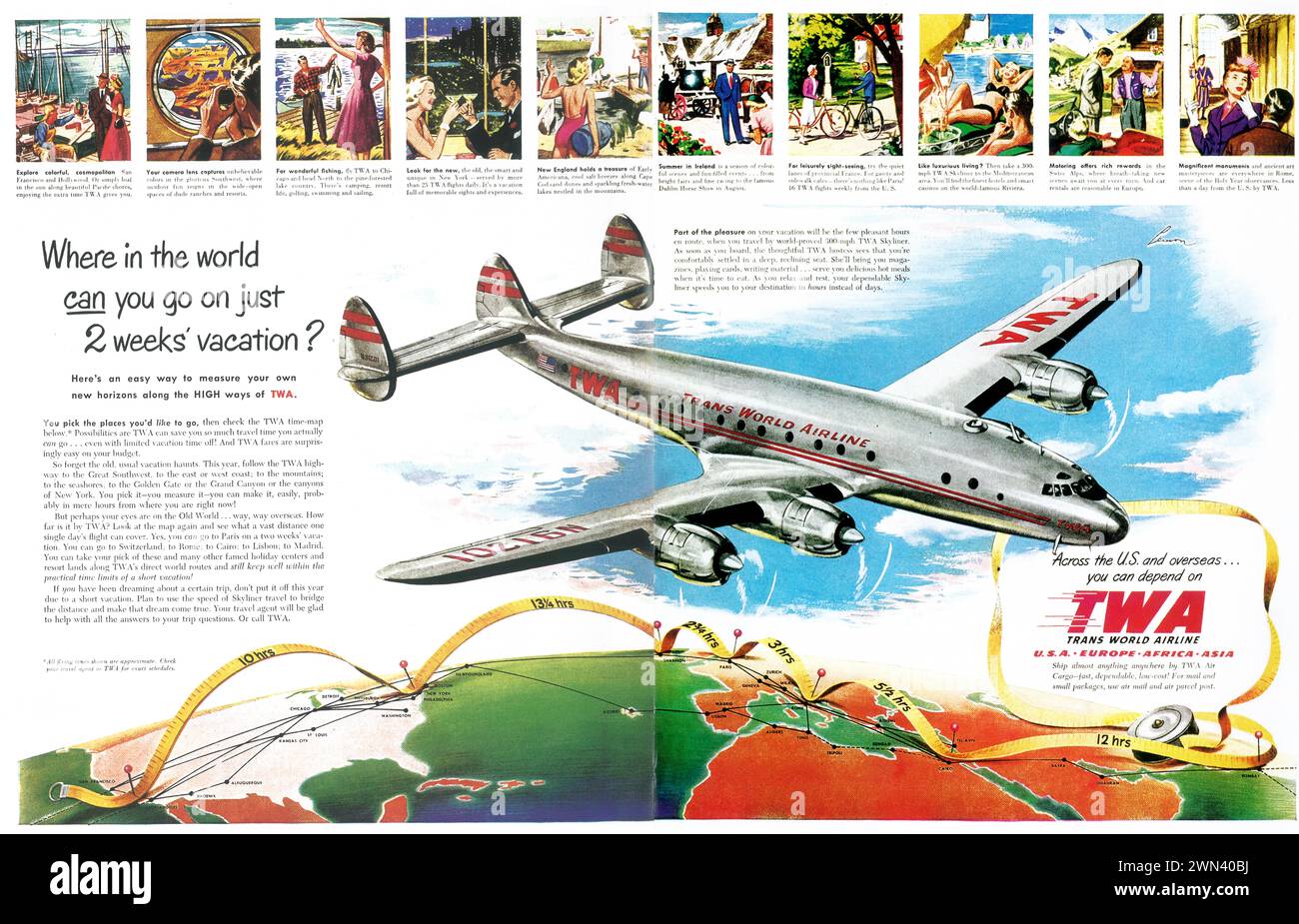 1950s usa twa airlines hi-res stock photography and images - Alamy