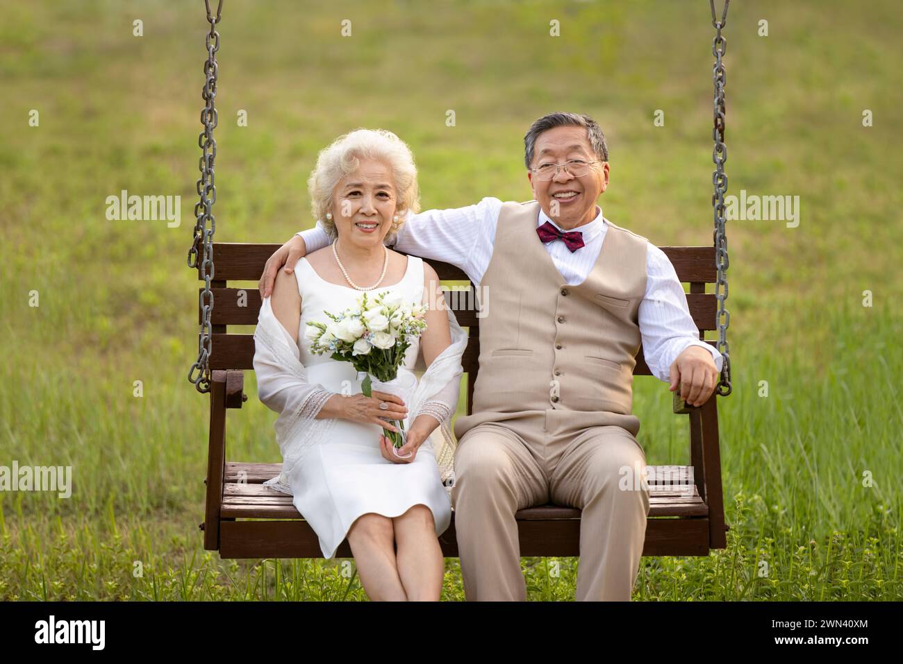 Happy Seniors Getting Married Stock Photo - Alamy