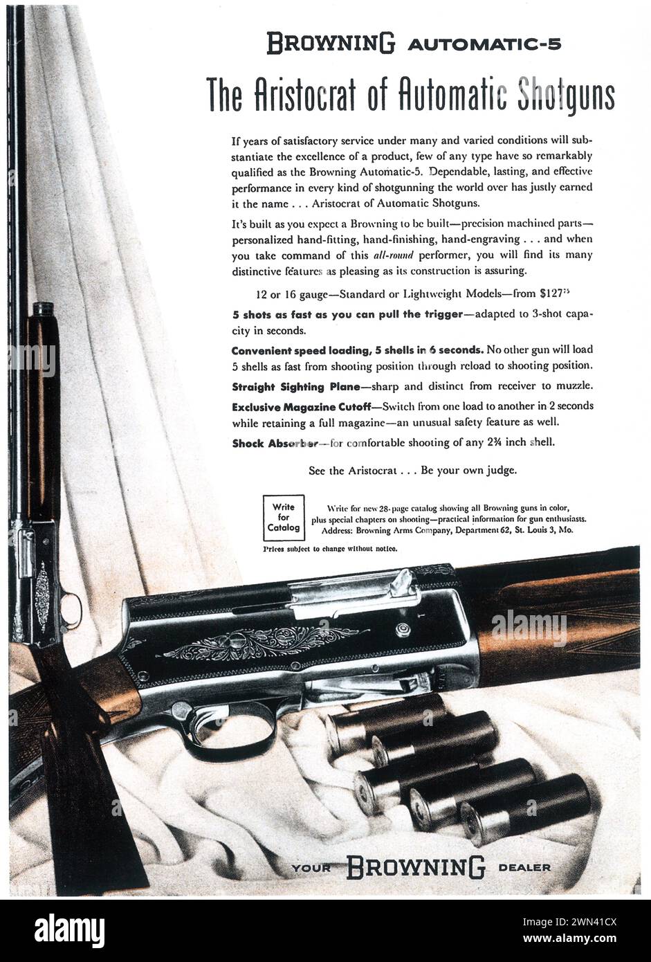 1957 Browning Automatic Shotgun, Browning Automatic-5 Rifle Print Ad ...