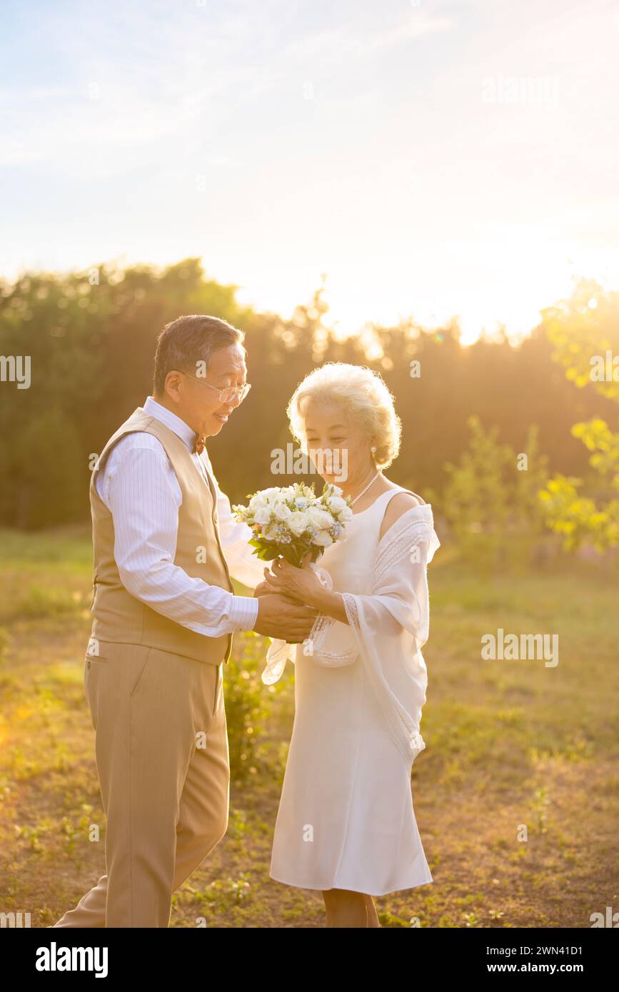 Happy Seniors Getting Married Stock Photo - Alamy