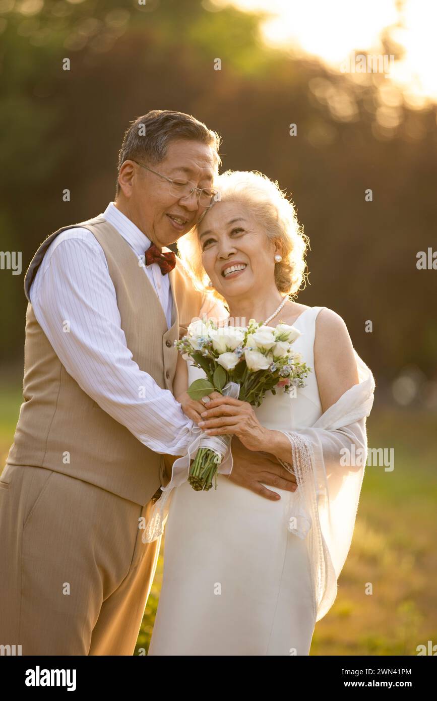 Happy Seniors Getting Married Stock Photo - Alamy