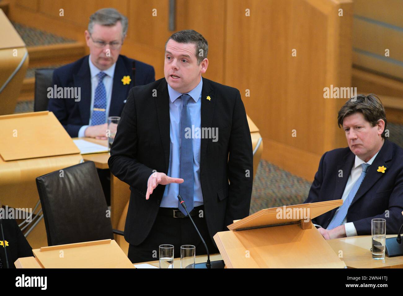 Edinburgh Scotland, UK 29 February 2024. Douglas Ross MSP at the ...
