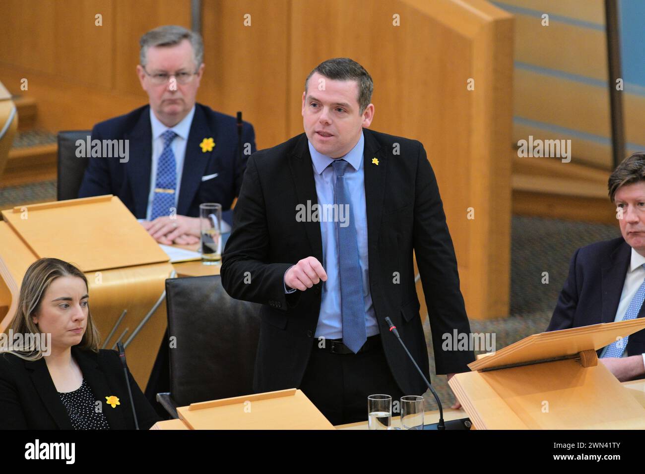 Edinburgh Scotland, UK 29 February 2024. Douglas Ross MSP at the ...