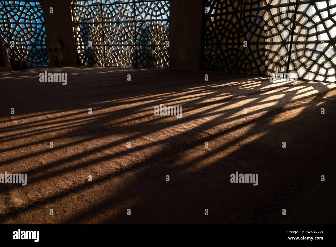 Islamic or ramadan background photo. Shadows of the islamic pattern on ...