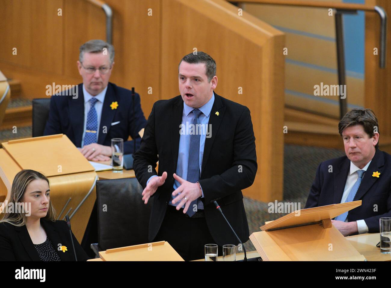 Edinburgh Scotland, UK 29 February 2024. Douglas Ross MSP at the ...