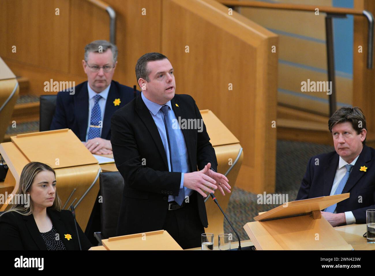 Edinburgh Scotland, UK 29 February 2024. Douglas Ross MSP at the ...