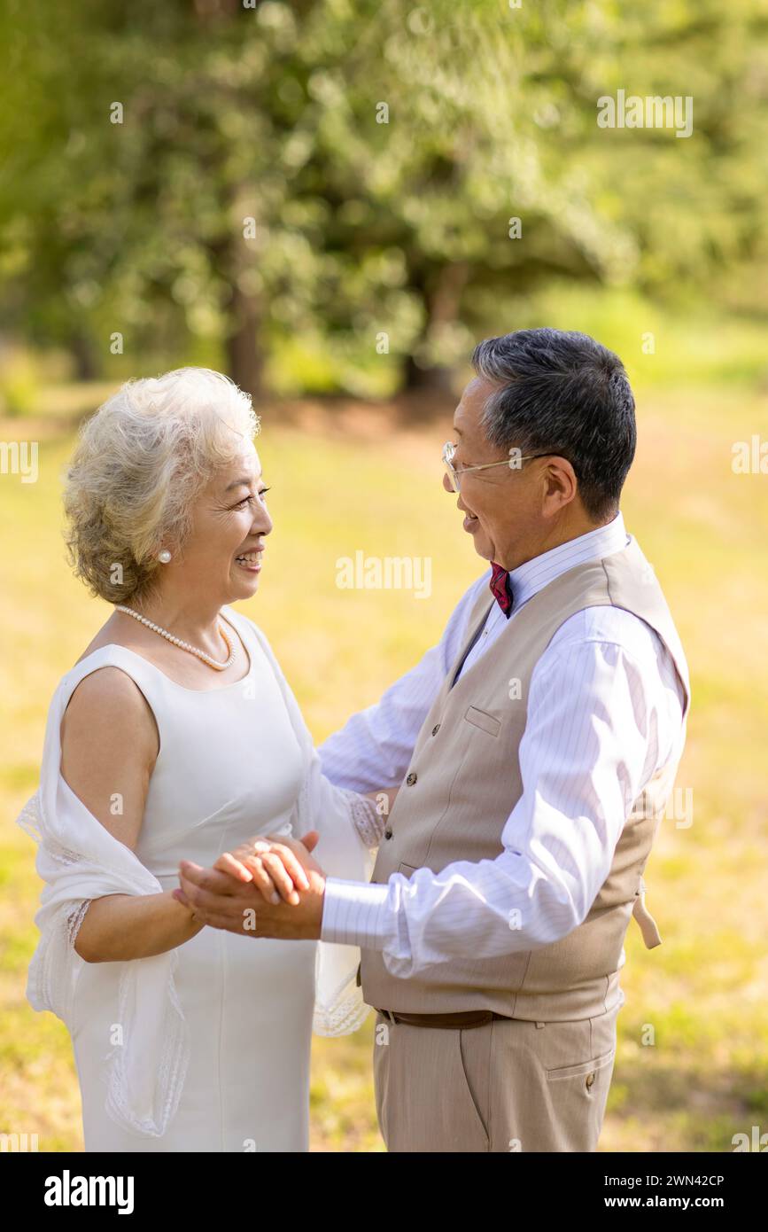 Happy Seniors Dancing at Their Wedding Stock Photo - Alamy