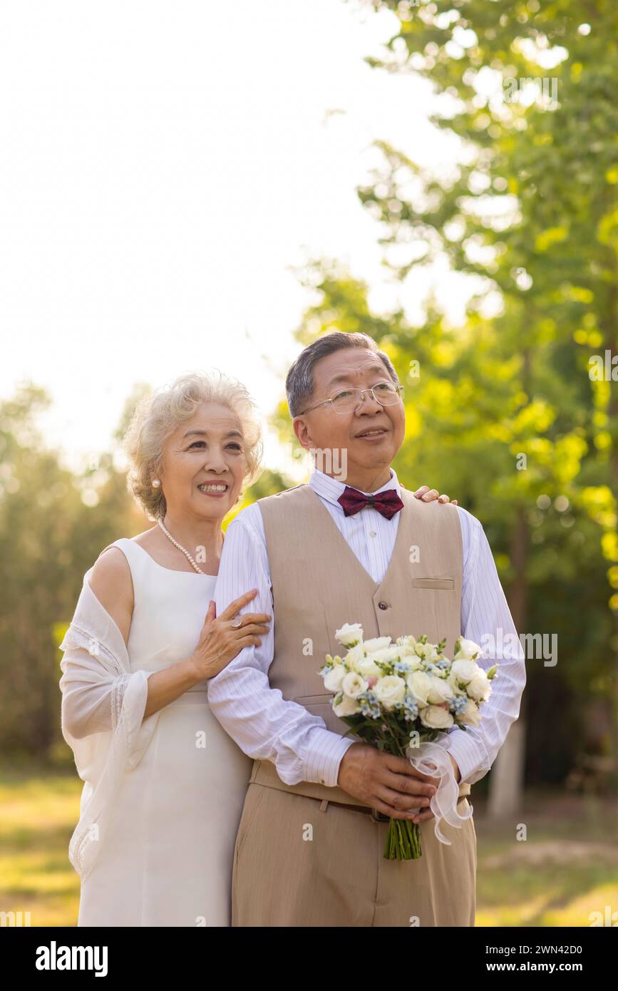 Happy Seniors Getting Married Stock Photo - Alamy