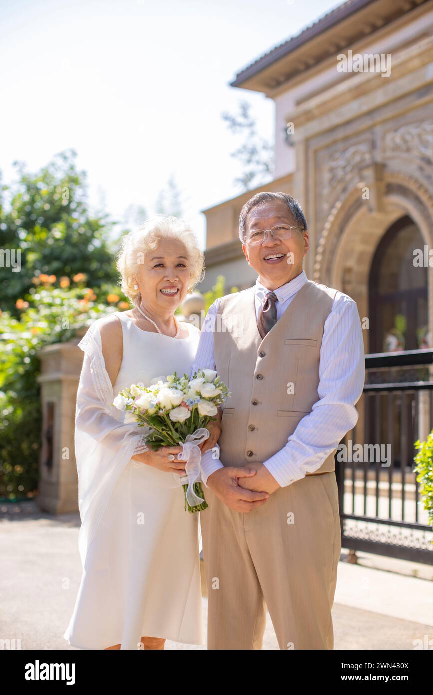 Happy Seniors Getting Married Stock Photo - Alamy
