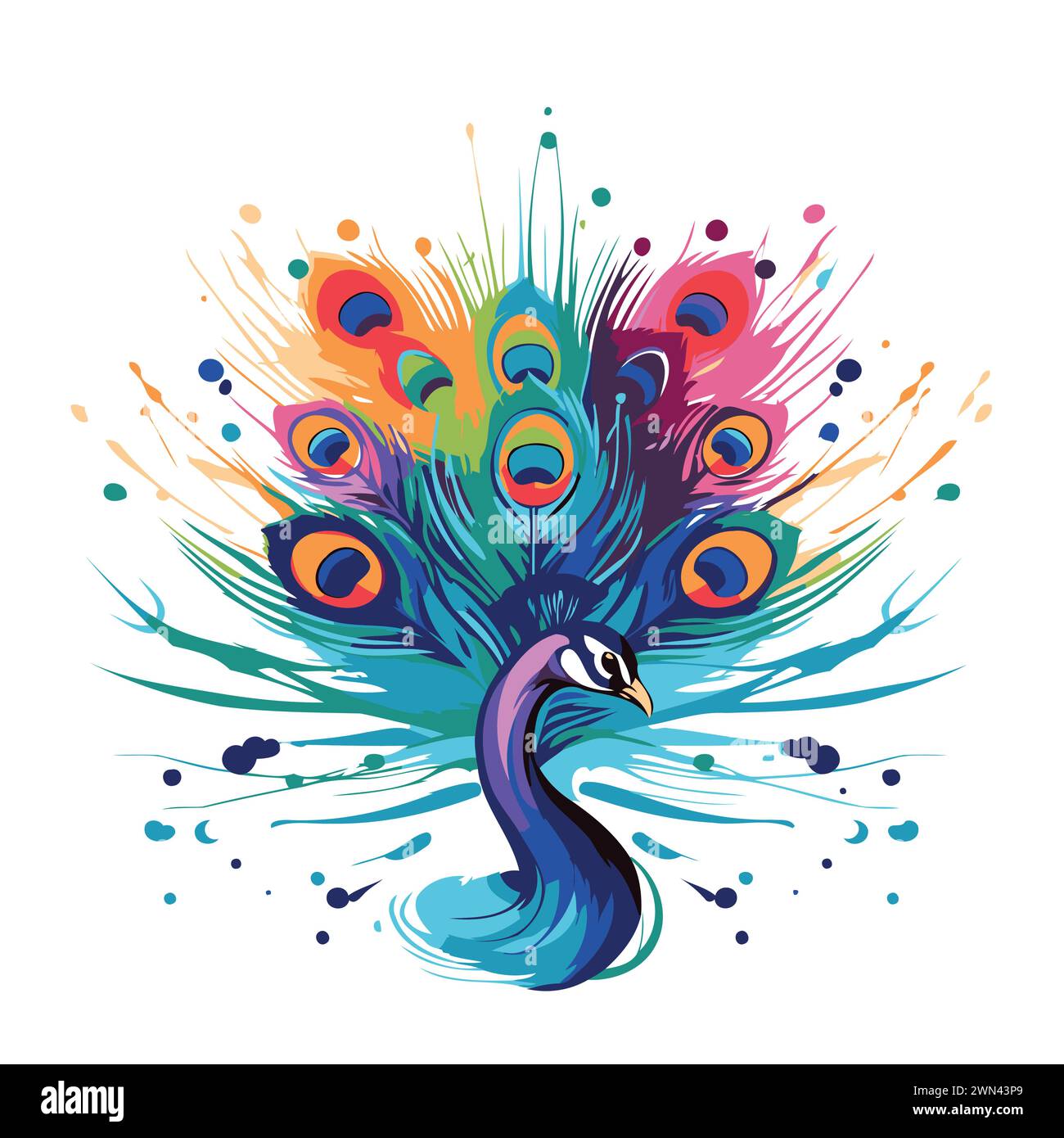 Peacock head feather Stock Vector Images - Alamy