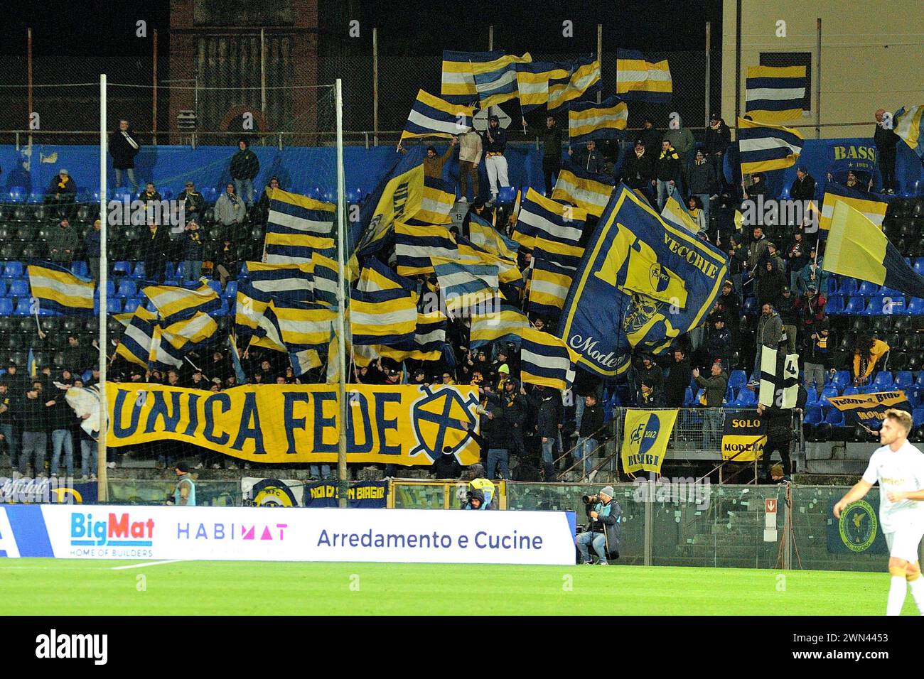 Pisa, Italy. 28th Feb, 2024. Fans of Modena during Pisa SC vs Modena FC ...