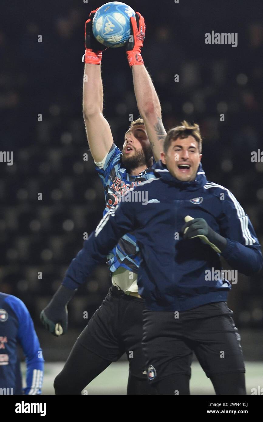 Pisa, Italy. 28th Feb, 2024. Leonardo Loria (Pisa) during warmup during ...