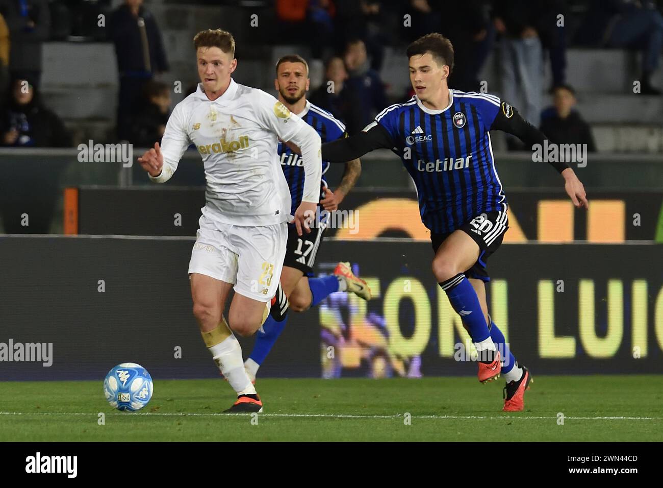Pisa, Italy. 28th Feb, 2024. Thomas Battistella (Modena) thwarted by ...