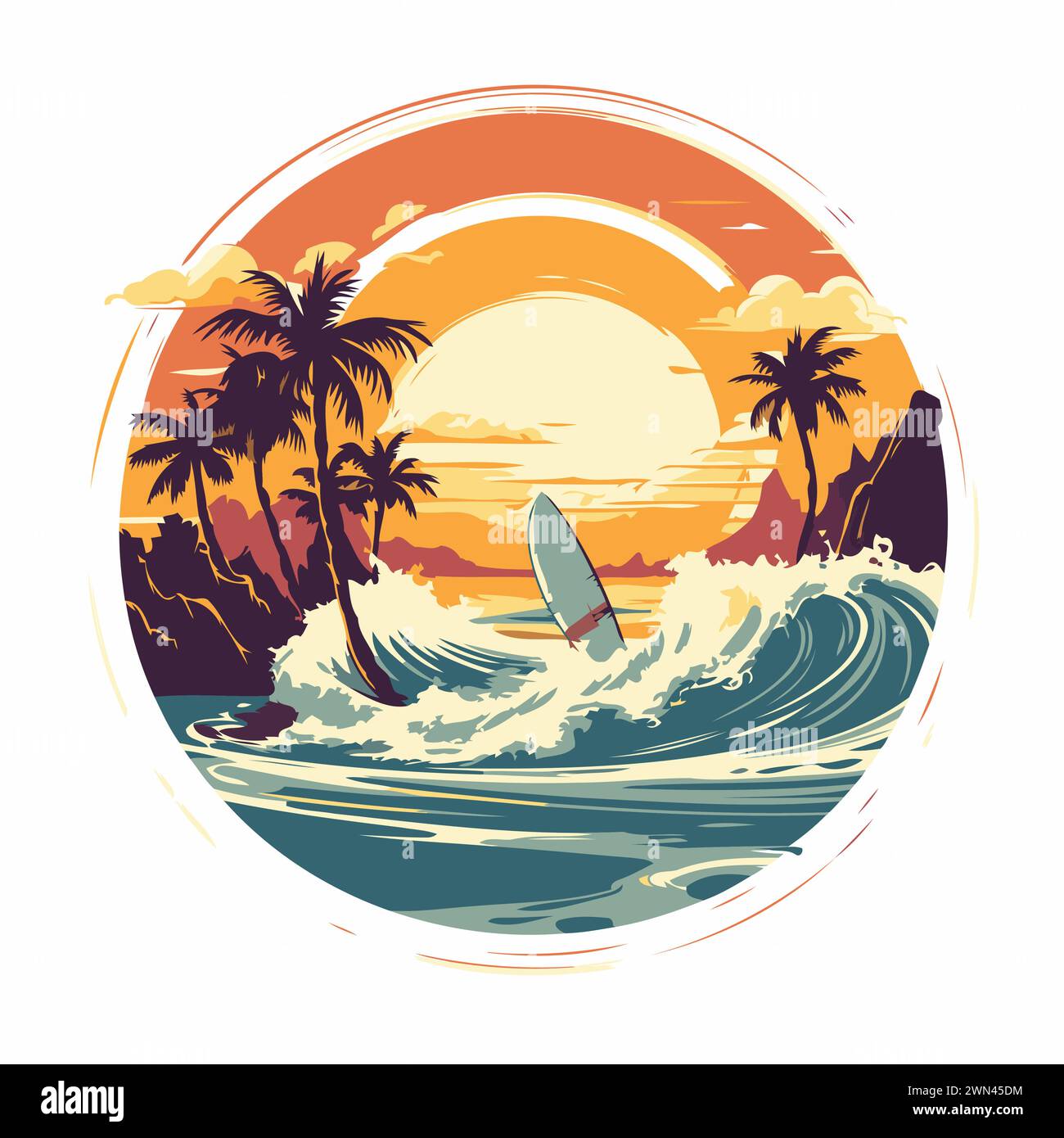 Hawaiian surfboard Stock Vector Images - Alamy