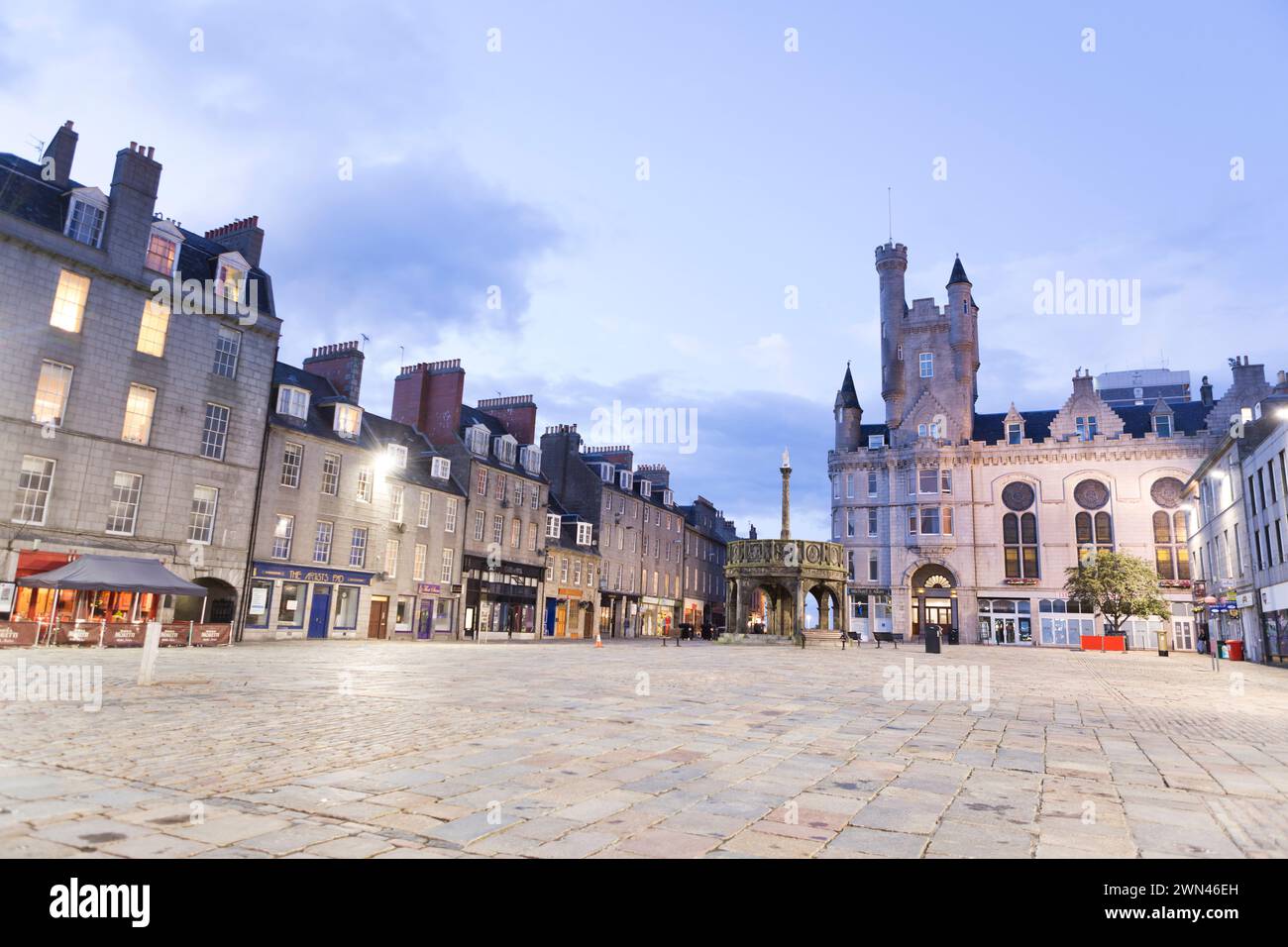 UK, Scotland, Aberdeen, Castlegate Square at night Stock Photo - Alamy