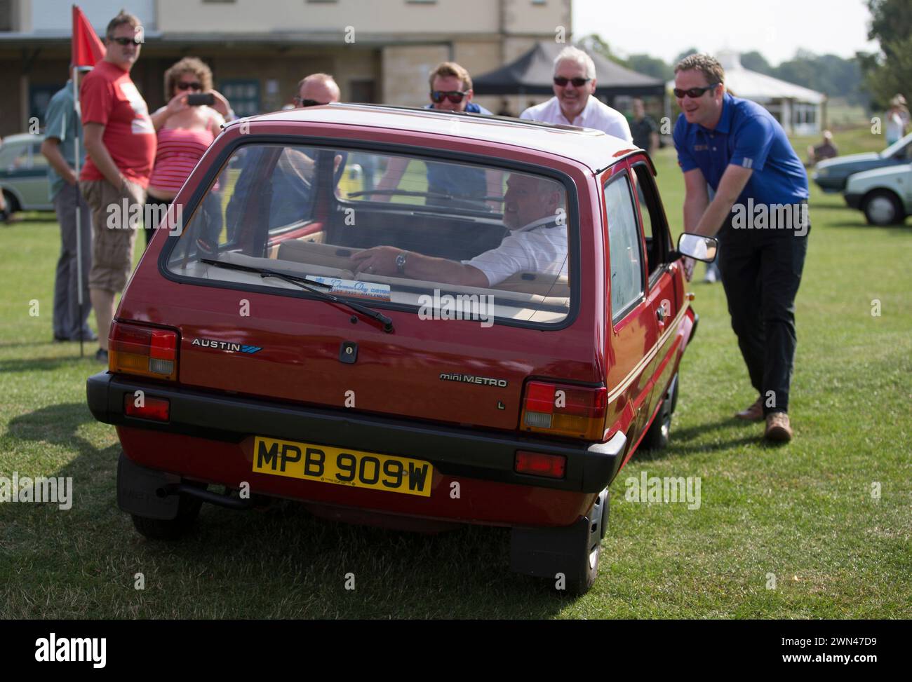 26/07/14 Princess Diana's Mini Metro is pushed into position ahead of ...