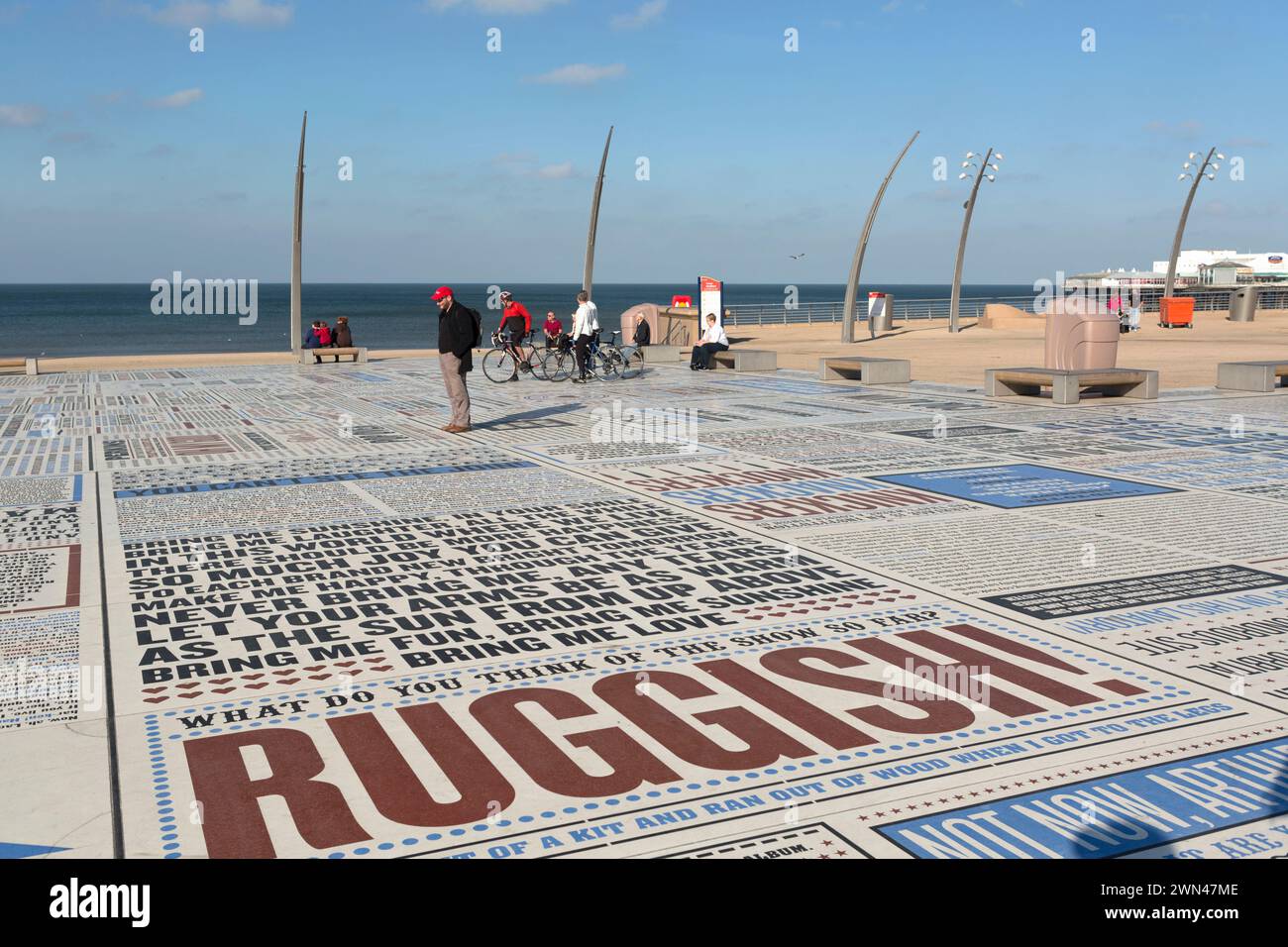 UK, Blackpool, the comedians pavement, a 1880 metre square granite and ...