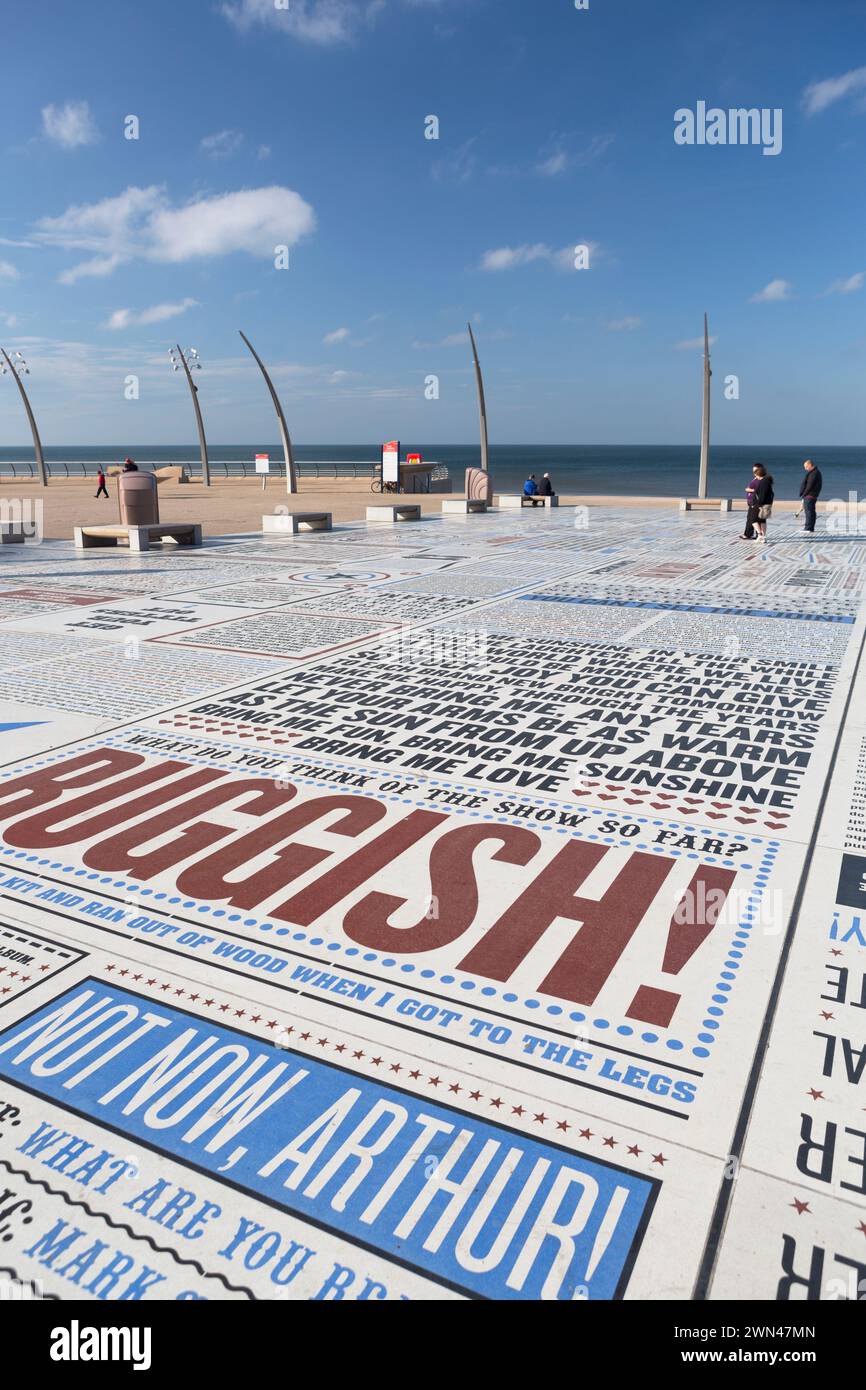 UK, Blackpool, the comedians pavement, a 1880 metre square granite and ...