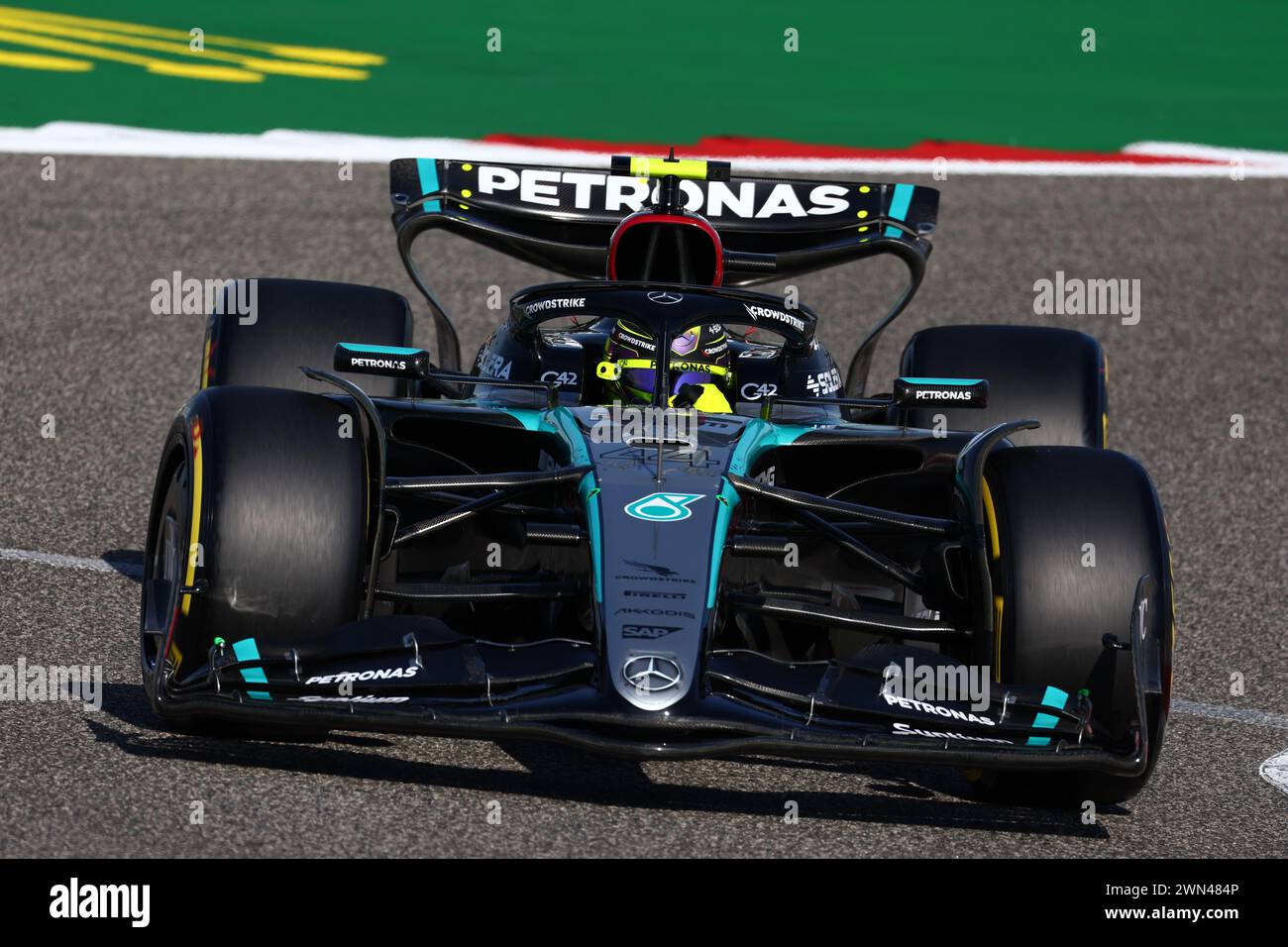 Sakhir, Bahrain. 29th Feb, 2024. Lewis Hamilton (GBR) Mercedes AMG F1 ...