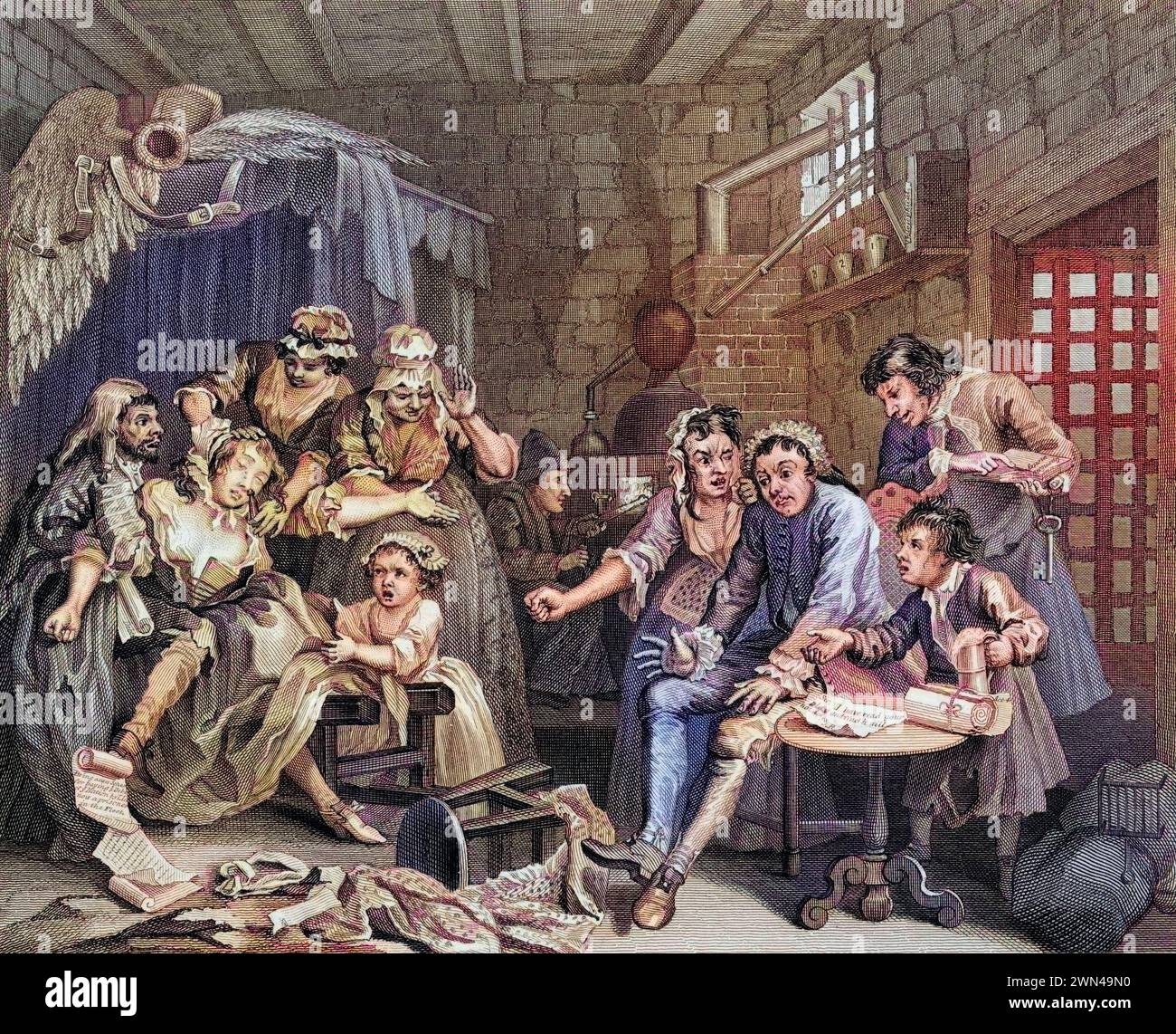 The Rakes Progress Prison scene From the original picture by Hogarth ...