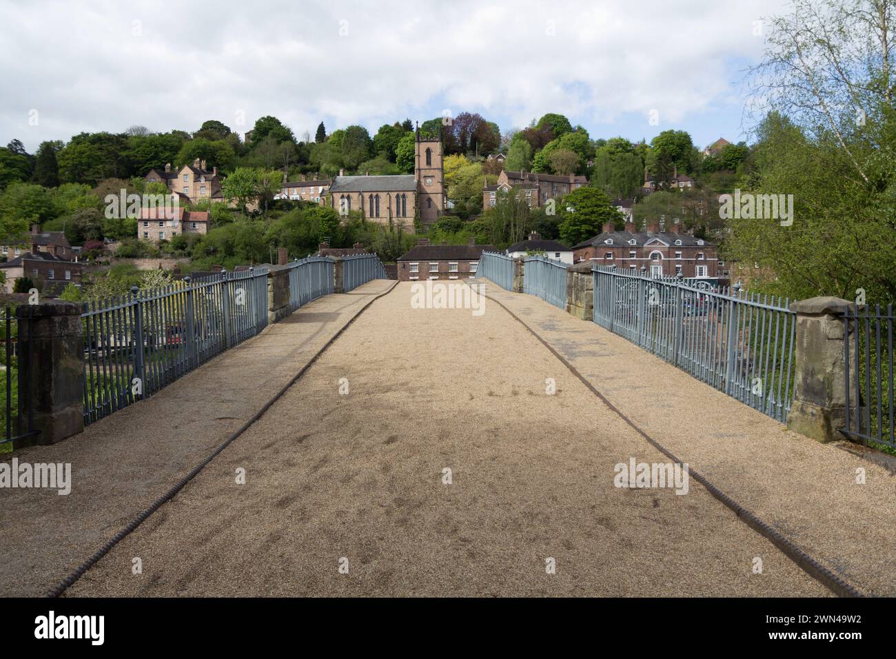 The Iron Bridge at Ironbridge, near Telford, Shropshire, England, built ...