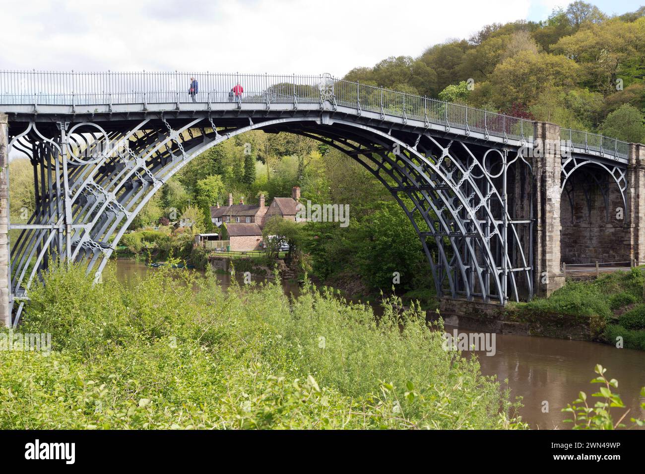 The Iron Bridge at Ironbridge, near Telford, Shropshire, England, built ...