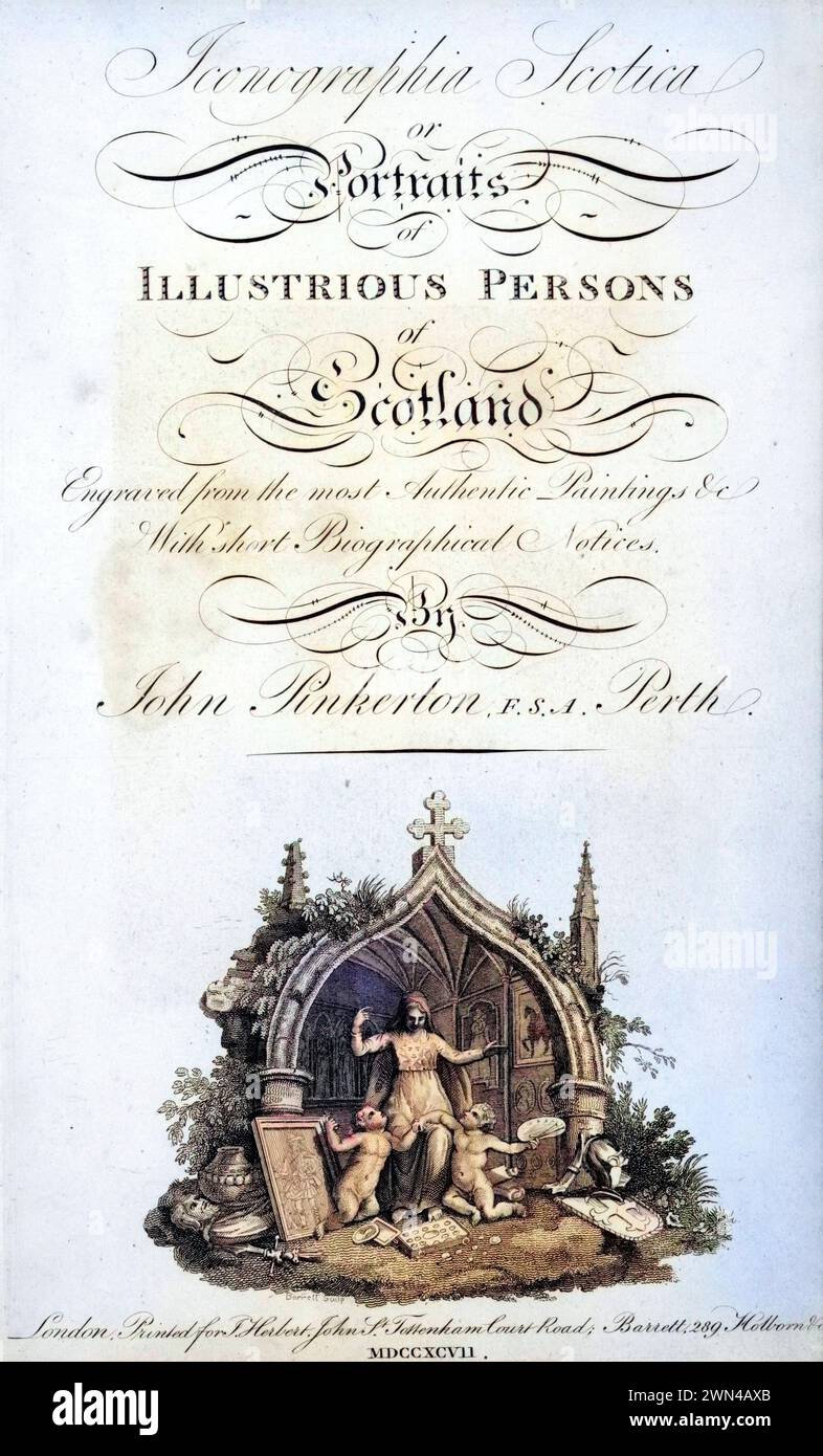 Titelblatt aus der Iconographia Scotica oder Portraits of Illustrious ...