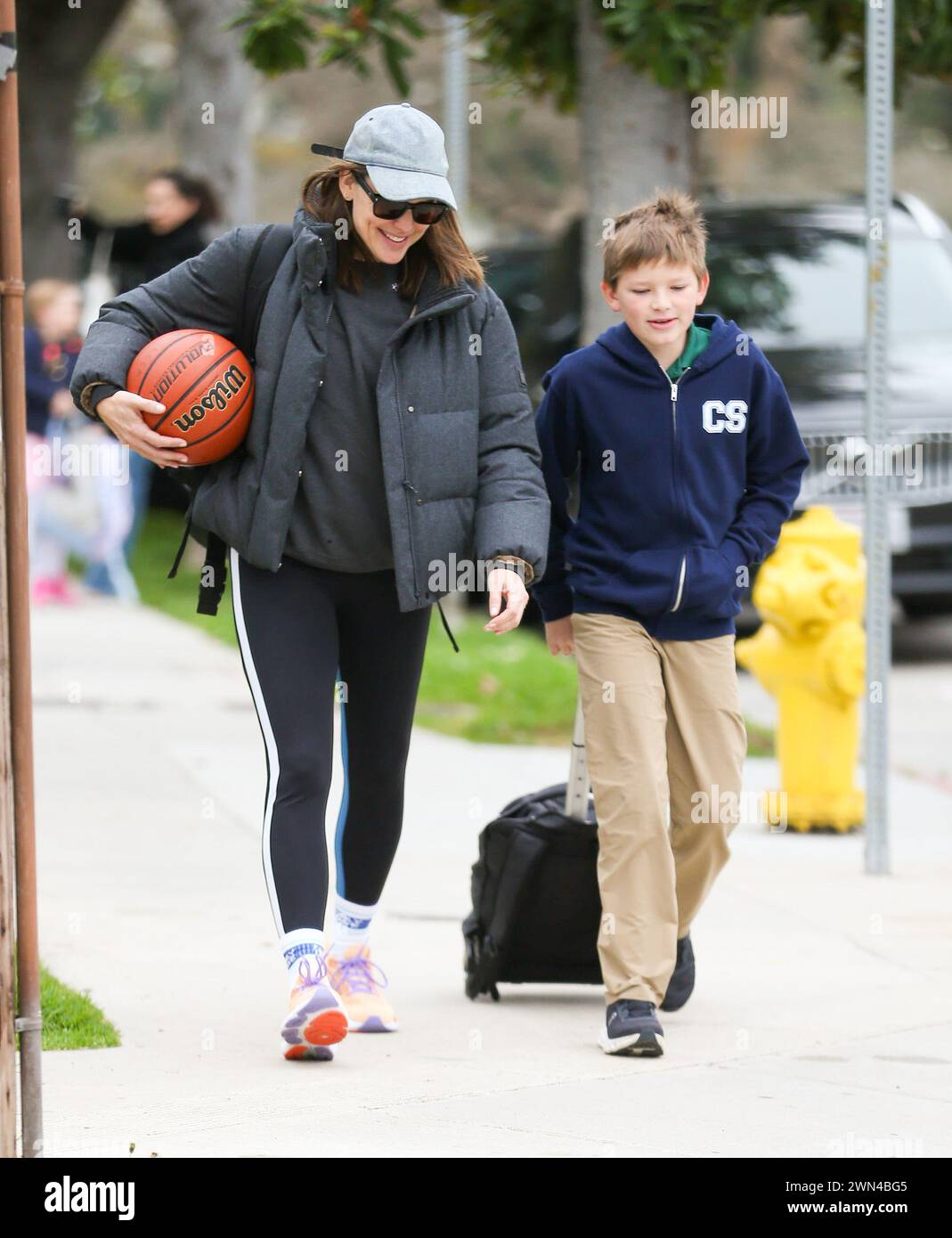 Jennifer Garner and son Samuel Affleck are seen in Los Angeles ...