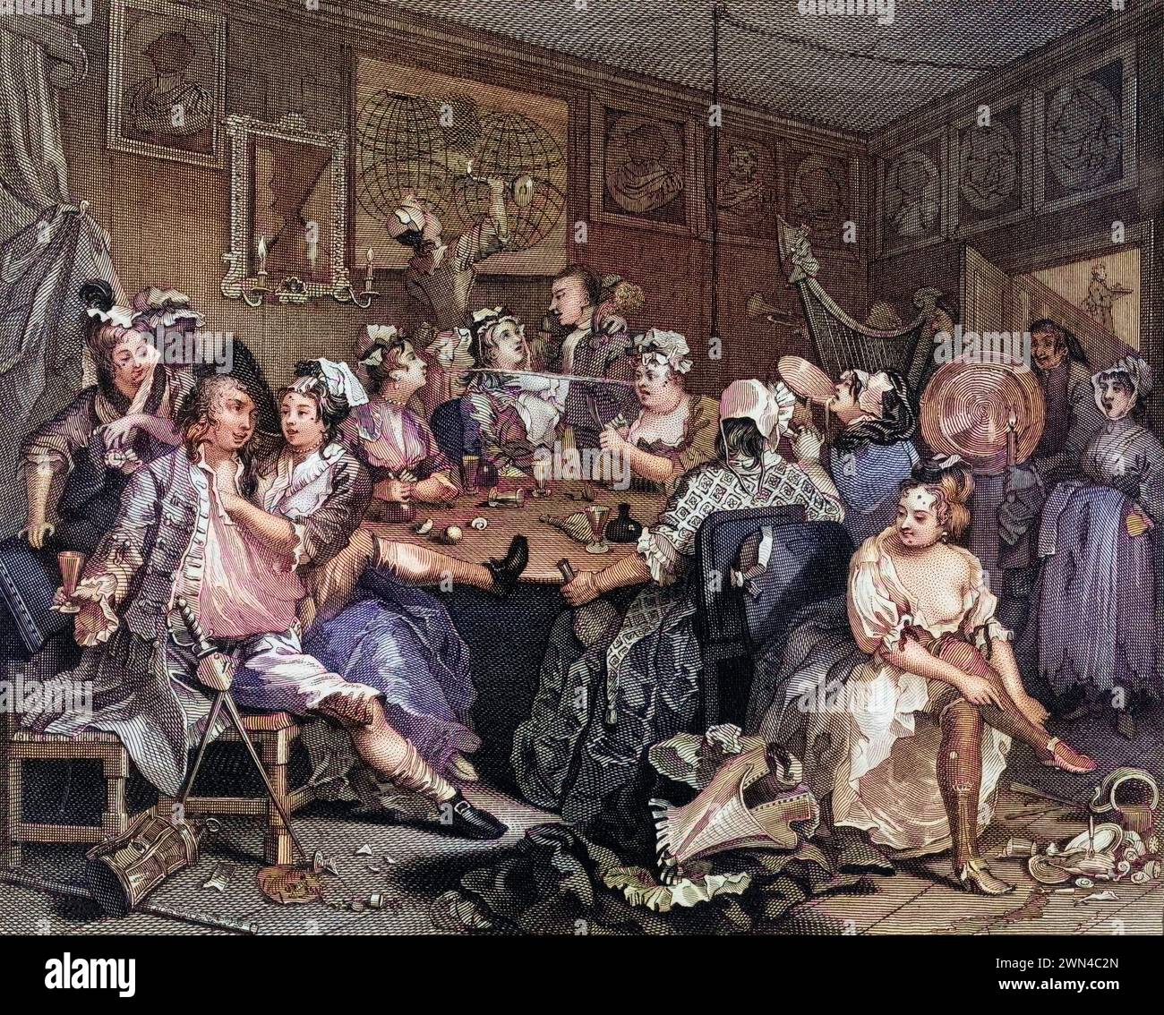 The Rakes Progress Tavern Scene From the original picture by Hogarth ...