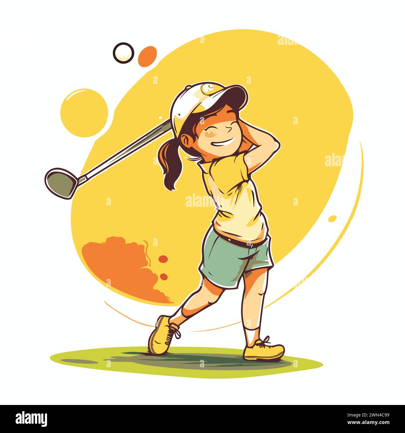 Young golf girl Stock Vector Images - Alamy