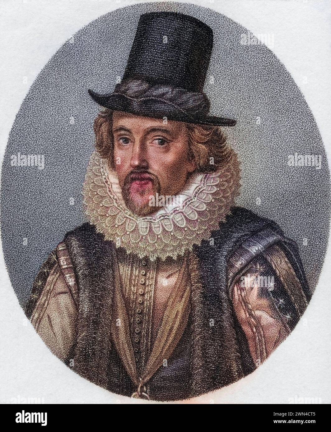 Sir Francis Bacon Engraving, Portrait Of Sir Francis Bacon | Science