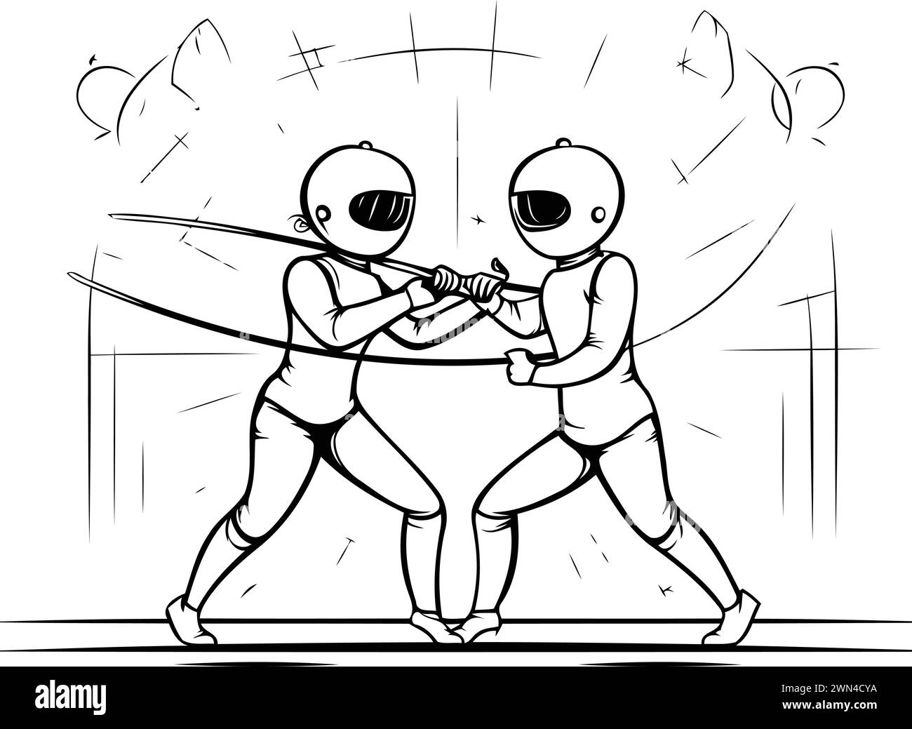 Combat sketch Cut Out Stock Images & Pictures - Alamy