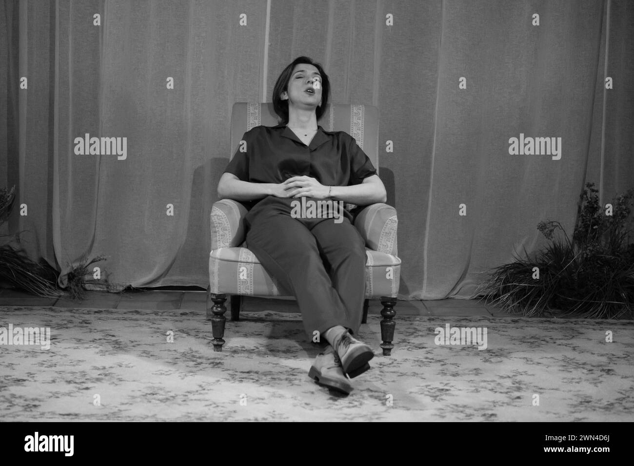 Actress Ana Mayo performs during the presentation of My grandmother is ...
