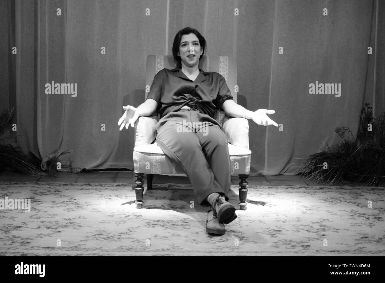Actress Ana Mayo performs during the presentation of My grandmother is ...