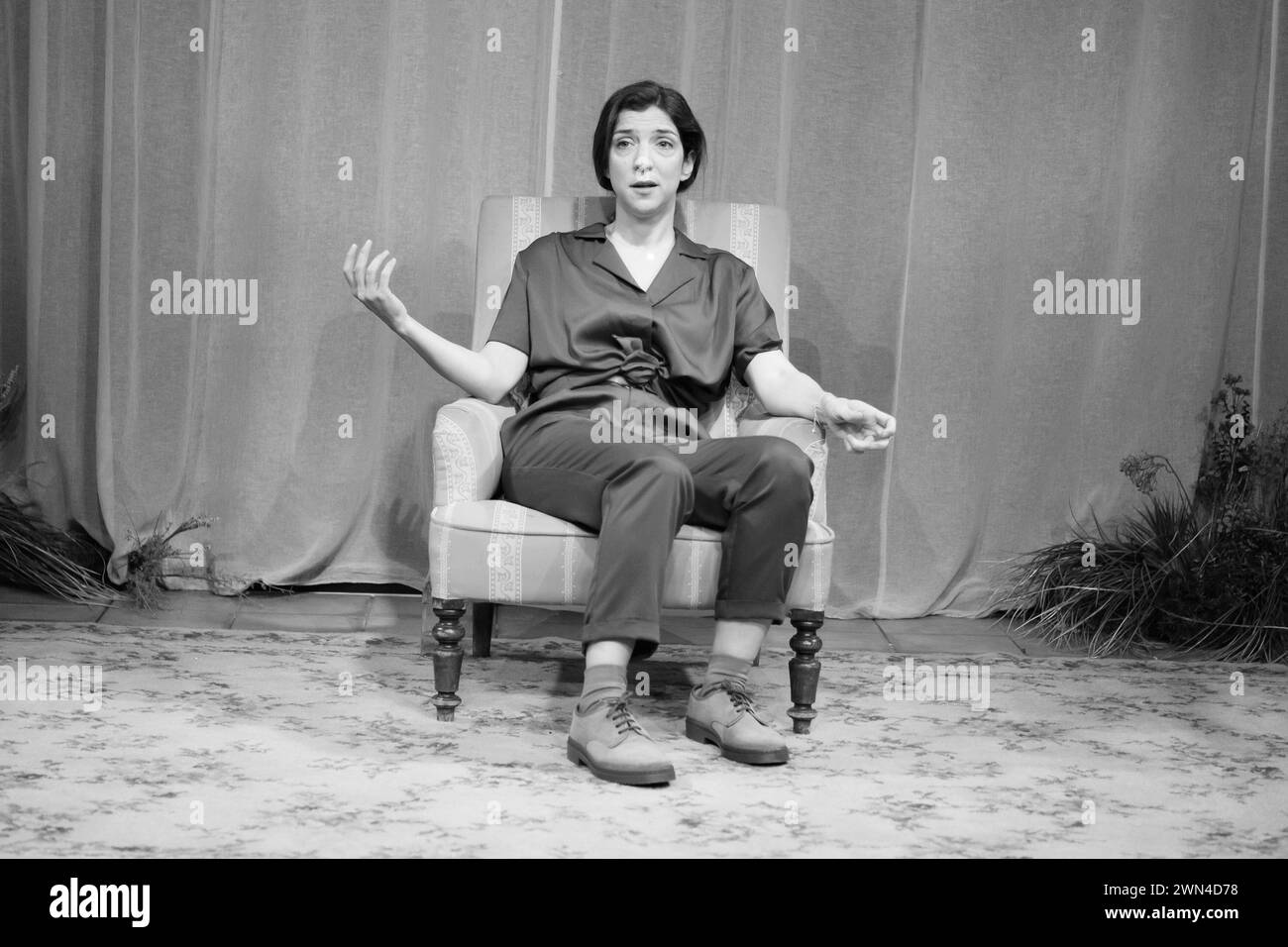 Actress Ana Mayo performs during the presentation of My grandmother is ...