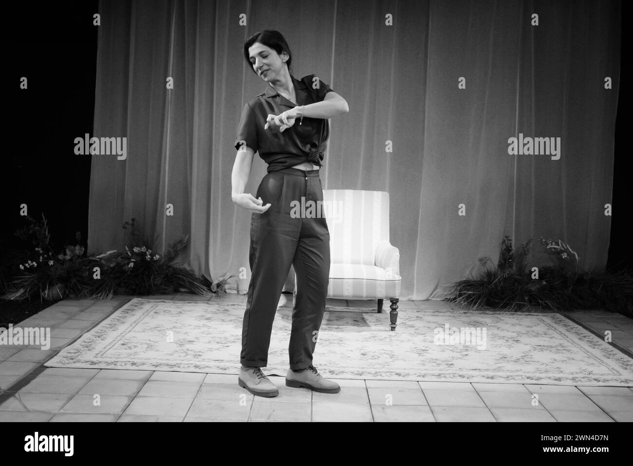 Actress Ana Mayo performs during the presentation of My grandmother is ...