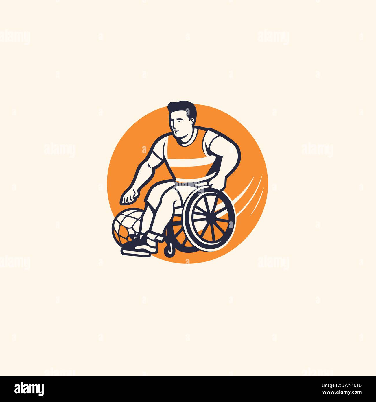 Wheelchair basketball player vector logo design template. Wheelchair ...