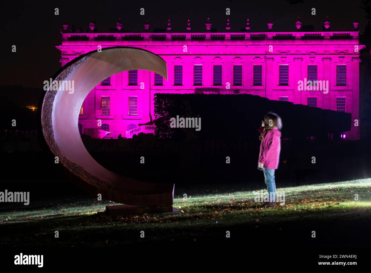04/10/14 freya A young visitor admires a statue while Chatsworth House ...